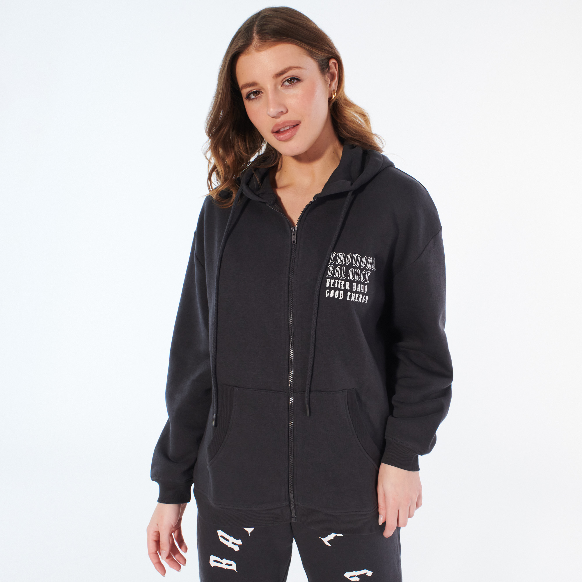 Veste à message en molleton - noir - Undiz