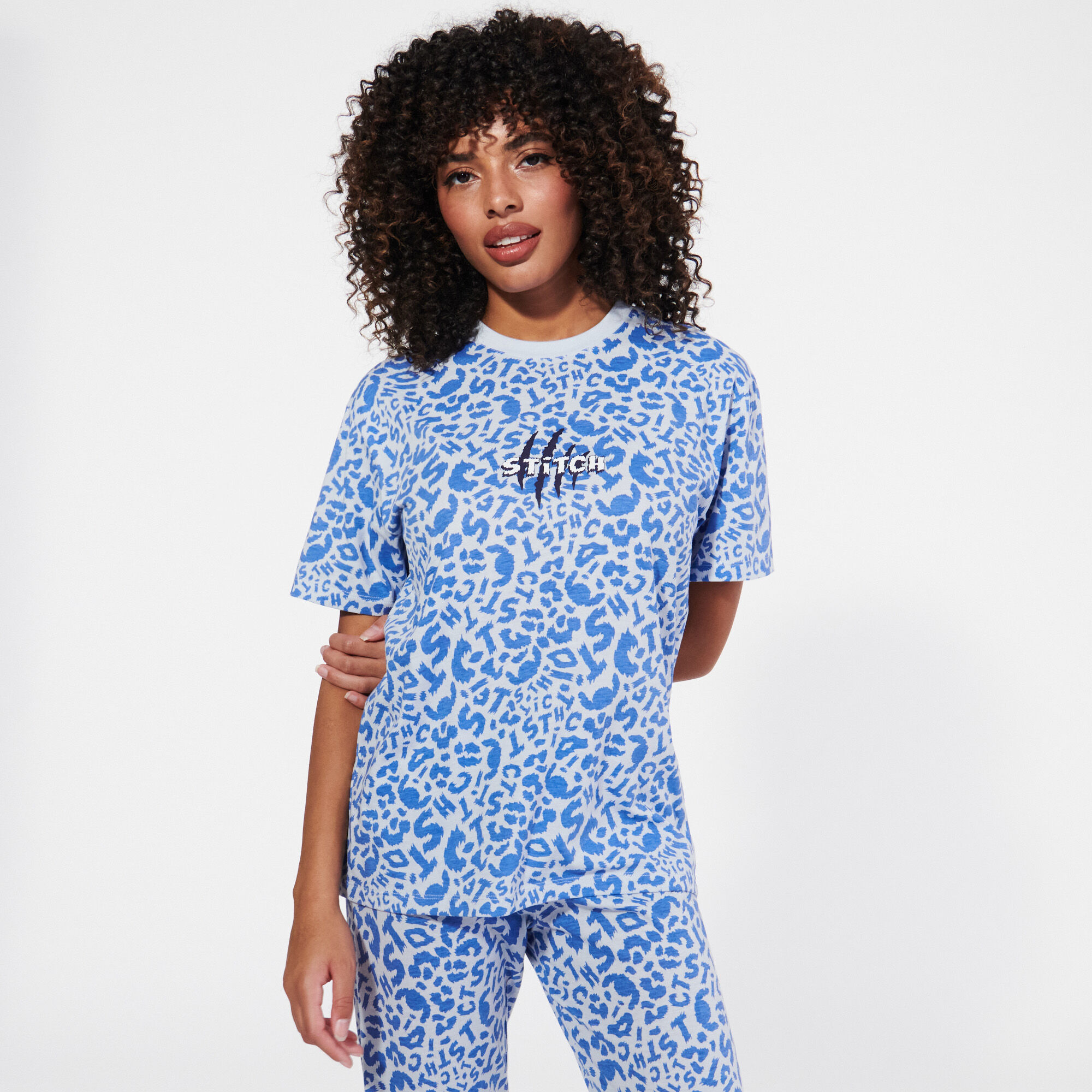 T-shirt imprimé Stitch en jersey - bleu pâle - Undiz